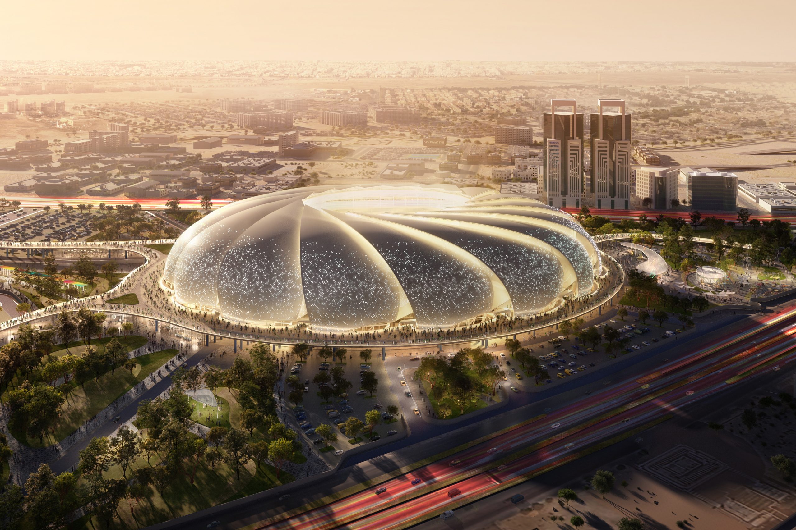 Populous Designs for New Aramco Stadium and Surrounding Masterplan Revealed | Populous